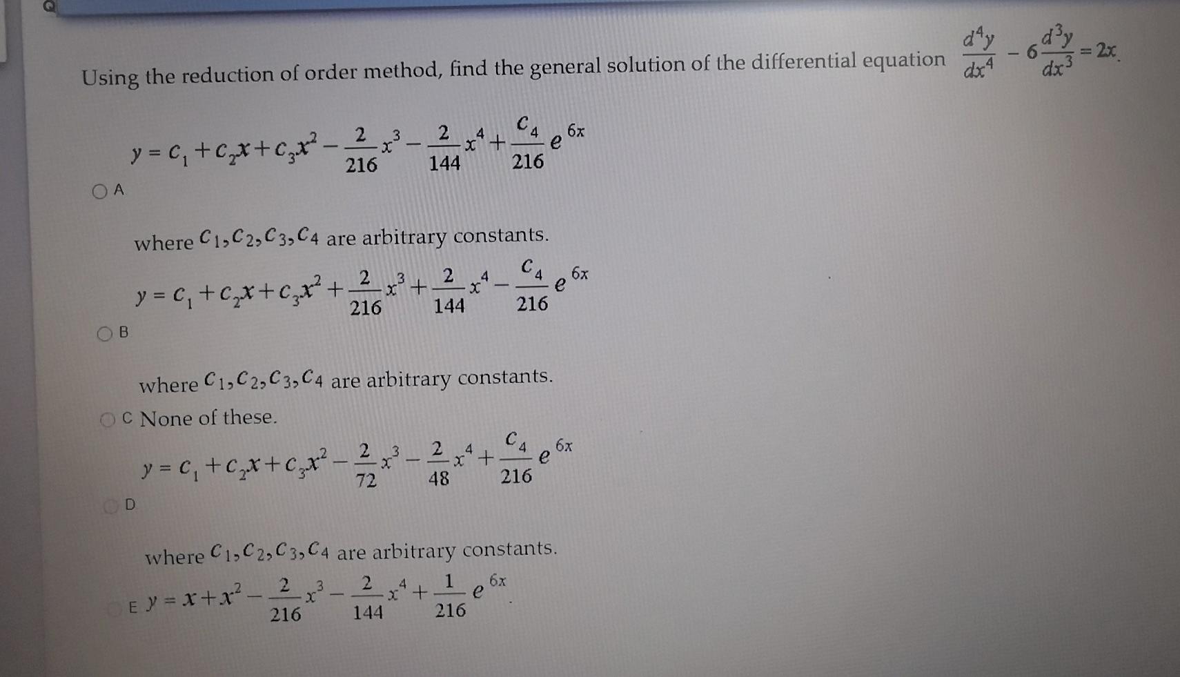 Solved day - 2x dx Using the reduction of order method, find | Chegg.com