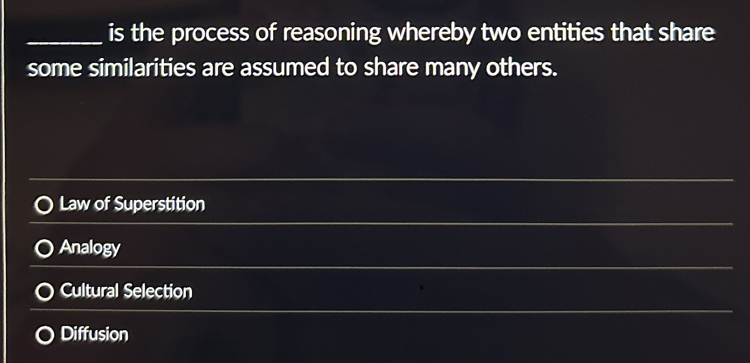 Solved q, ﻿is the process of reasoning whereby two entities | Chegg.com