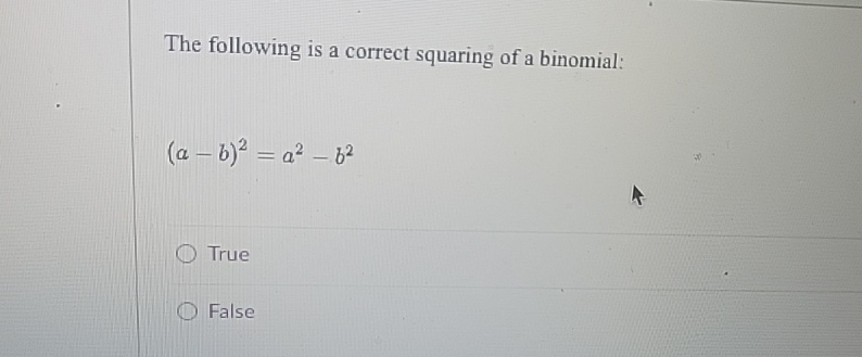 Solved The following is a correct squaring of a | Chegg.com