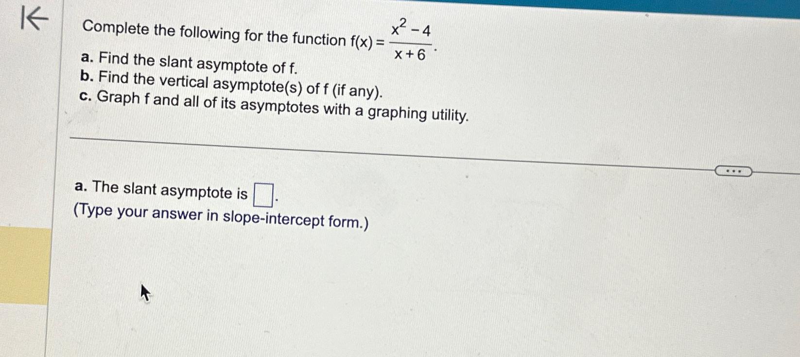Solved Complete the following for the function | Chegg.com
