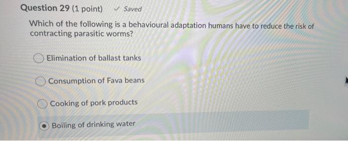 Question 29 (1 point) Saved Which of the following is | Chegg.com