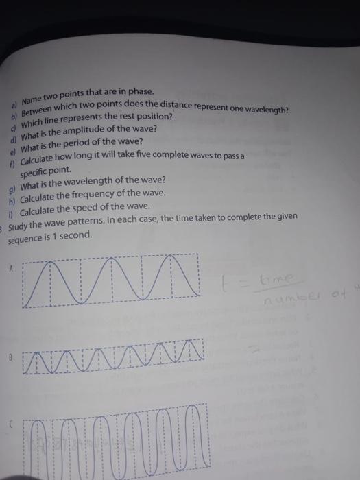 Solved a) Name two points that are in phase. b) Between | Chegg.com