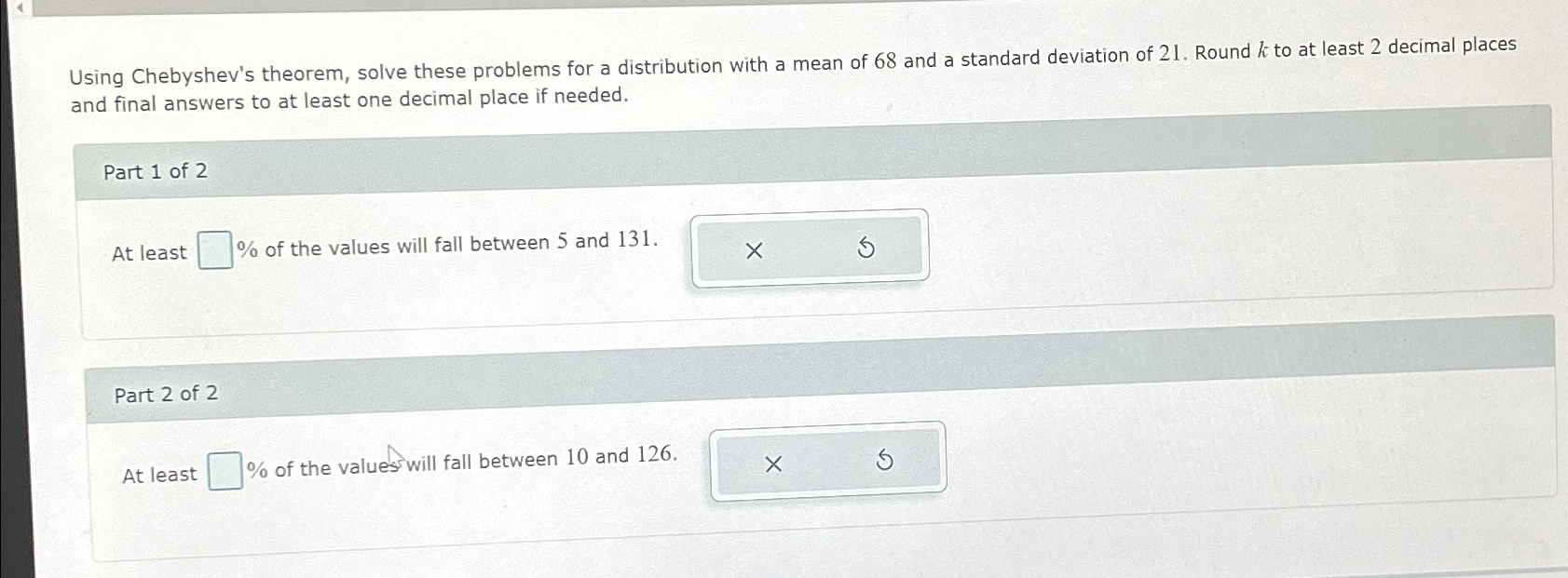 Solved Using Chebyshev's theorem, solve these problems for a | Chegg.com