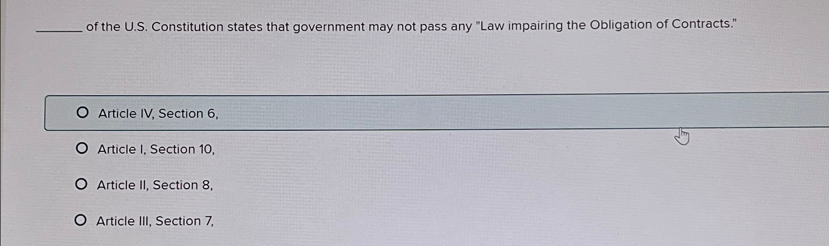 Solved of the U.S. ﻿Constitution states that government may | Chegg.com