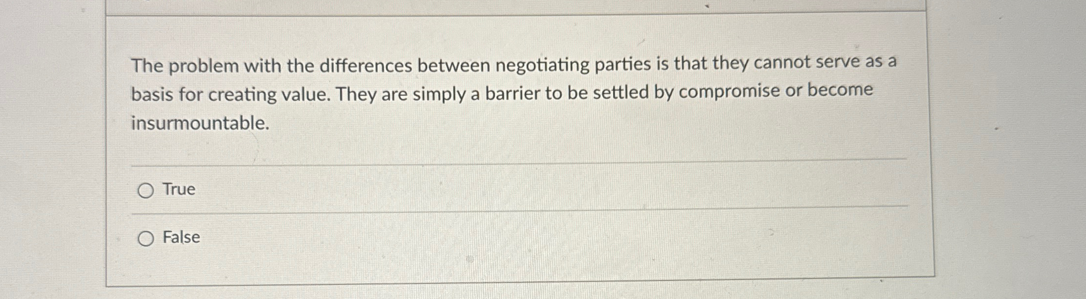 Solved The problem with the differences between negotiating | Chegg.com
