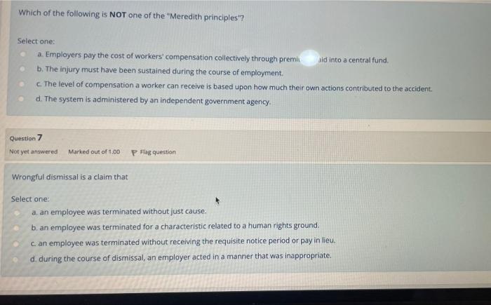 Solved Which of the following is NOT one of the "Meredith | Chegg.com