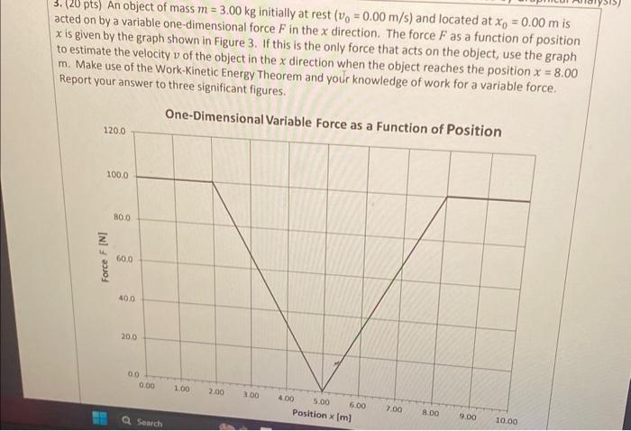 Solved 3. (20 pts) An object of mass m=3.00 kg initially at | Chegg.com