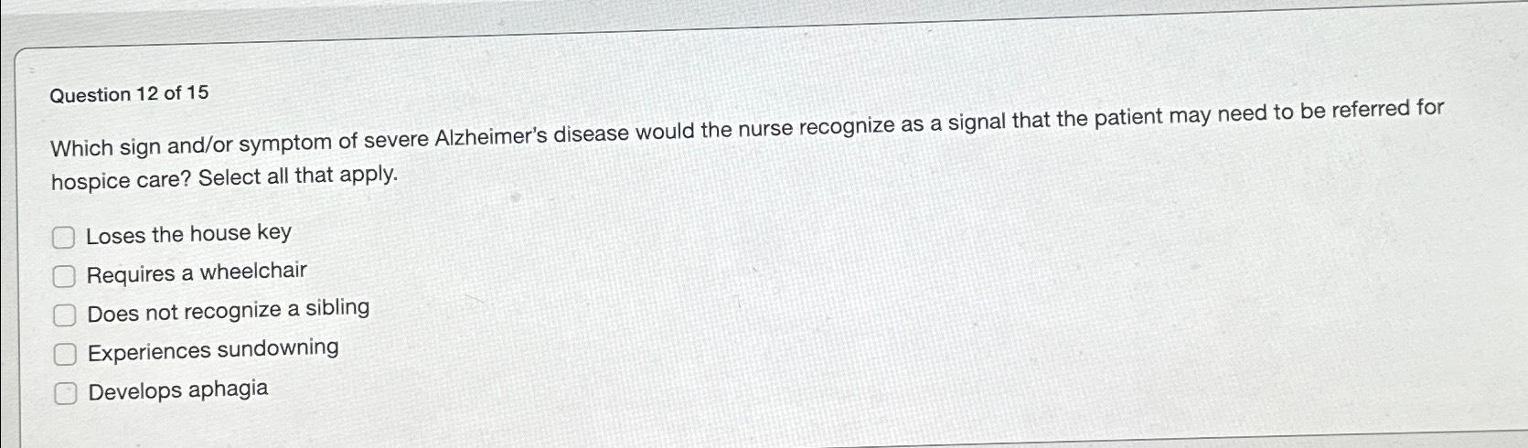 Question 12 of 15Which sign and/or symptom of severe | Chegg.com Question 12 of 15Which sign and/or symptom of severe | Chegg.com