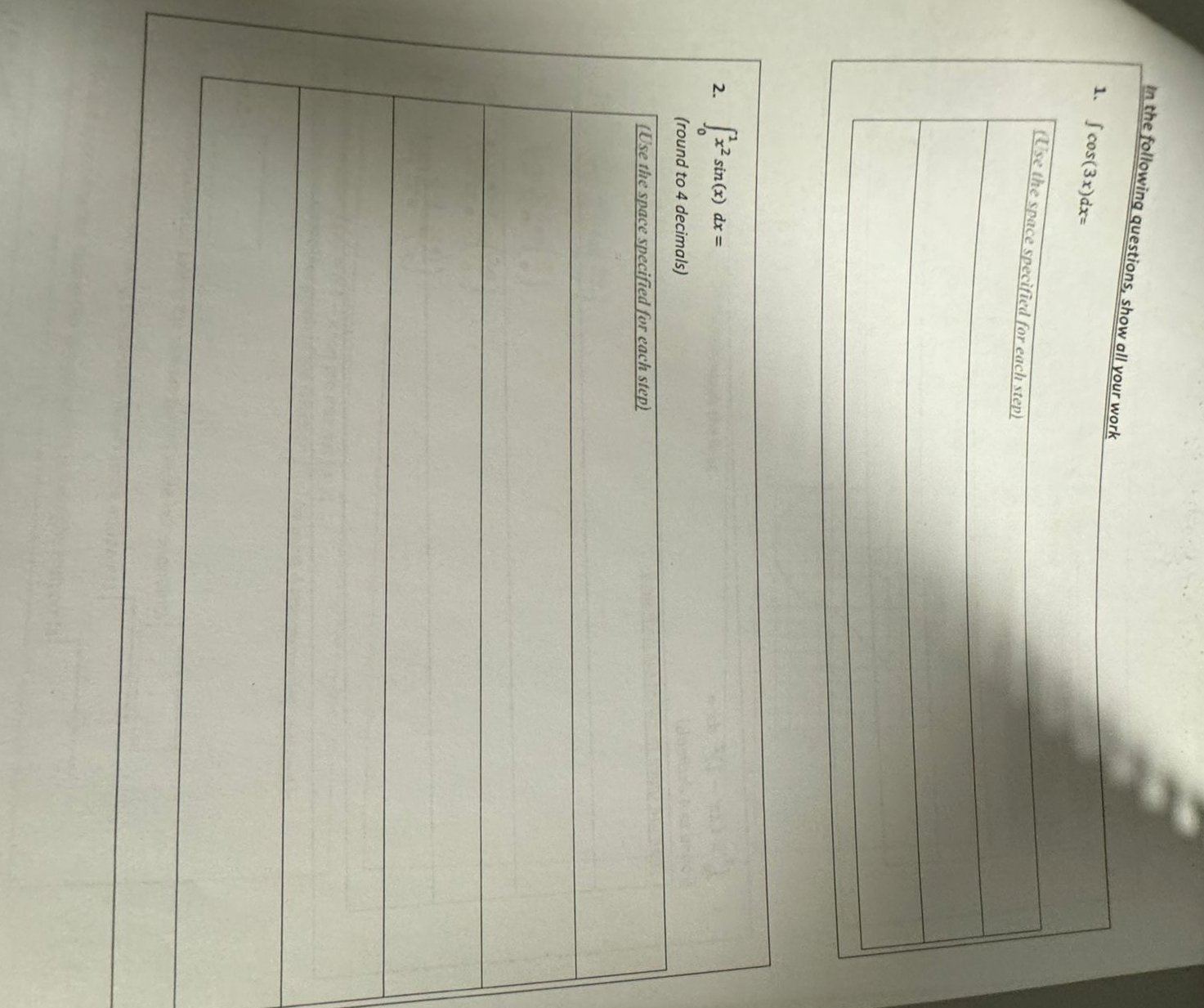 Solved In the following questions, show all your | Chegg.com