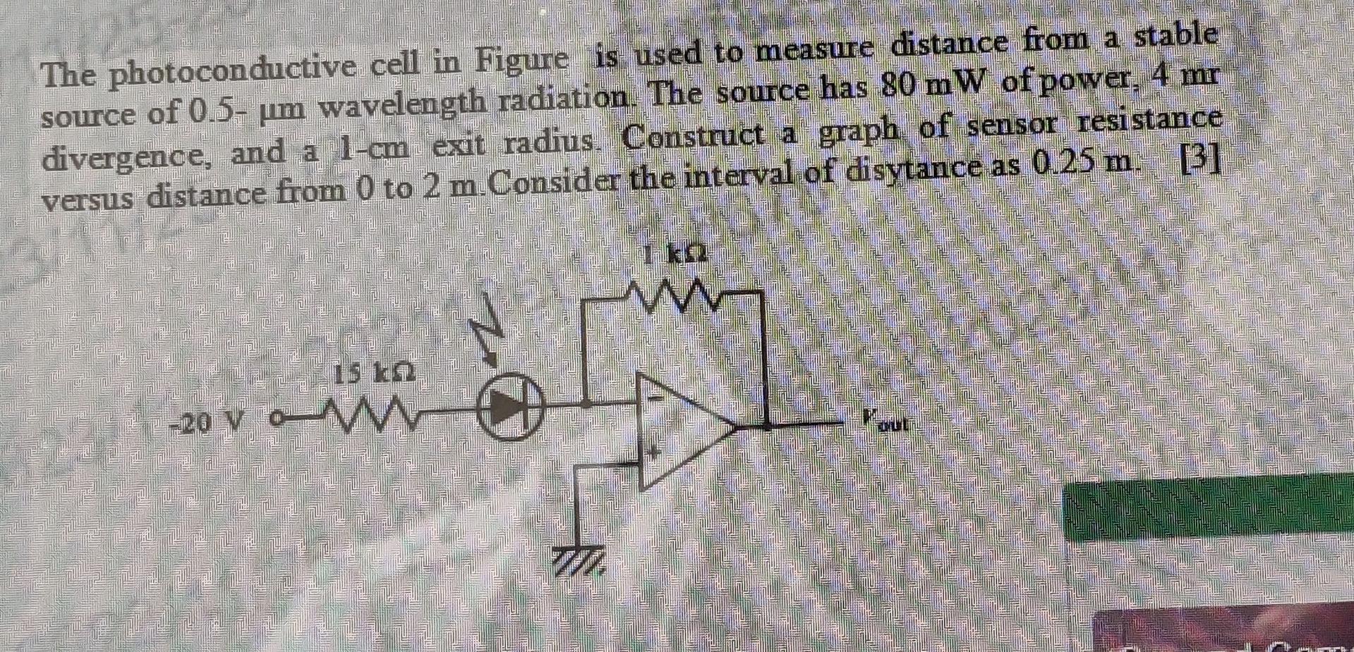 Solved The photoconductive cell in Figure is used to measure | Chegg.com