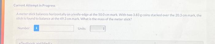 Solved A meter stick balances horizontally on a knife-edge | Chegg.com