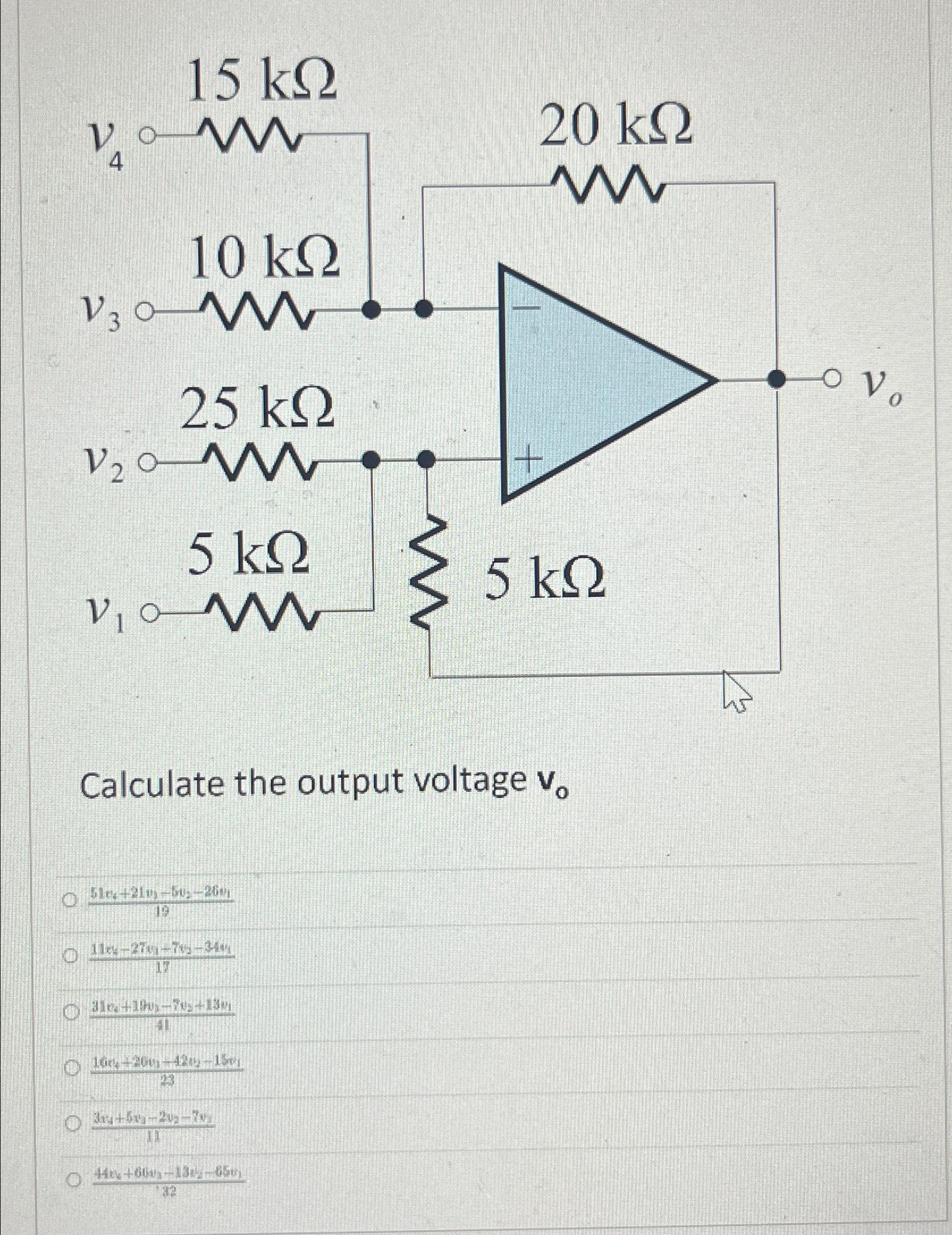 Solved Calculate The Output Voltage Vo 0574