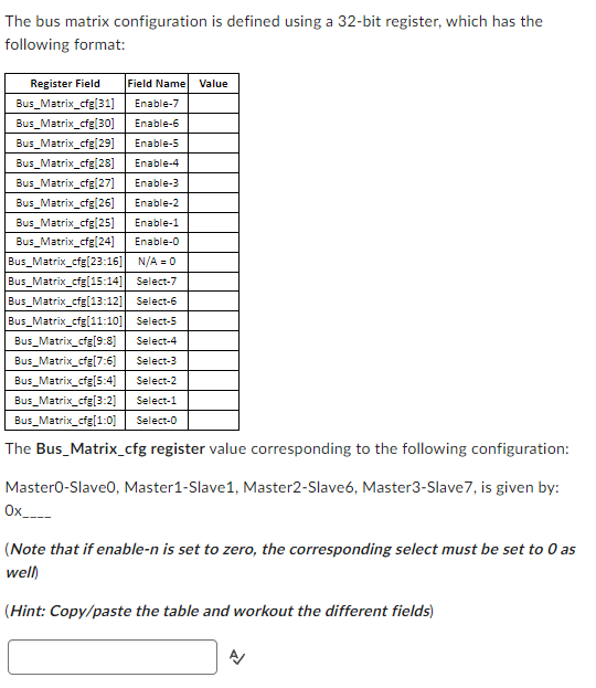 Solved A microcontroller has 4AHB bus masters connected to 8 | Chegg.com
