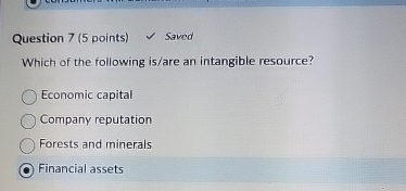 Question 7 (5 ﻿points) ﻿SavedWhich of the following | Chegg.com