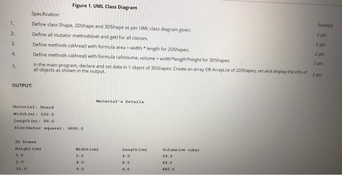 Solved Based on the UML class diagram and specification | Chegg.com