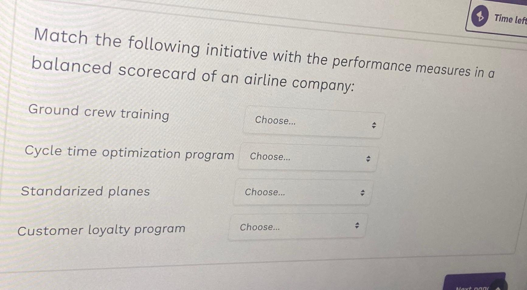 Solved Match the following initiative with the performance | Chegg.com