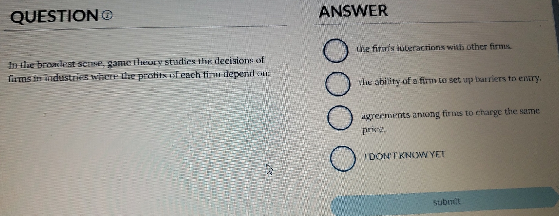Solved QUESTION (i)In the broadest sense, game theory | Chegg.com