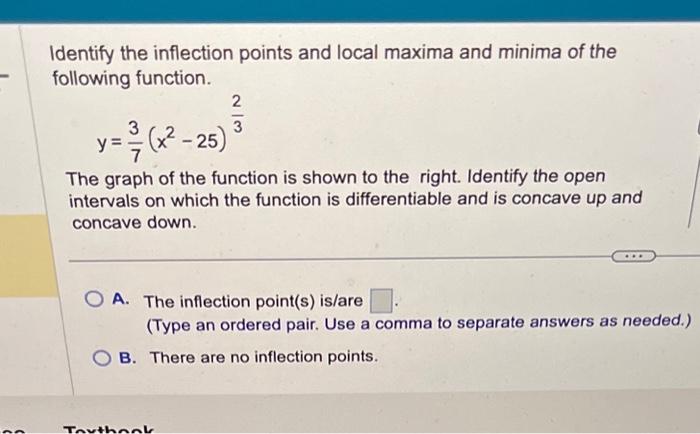 Solved Identify the inflection points and local maxima and | Chegg.com