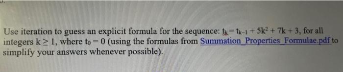 Solved Use iteration to guess an explicit formula for the | Chegg.com