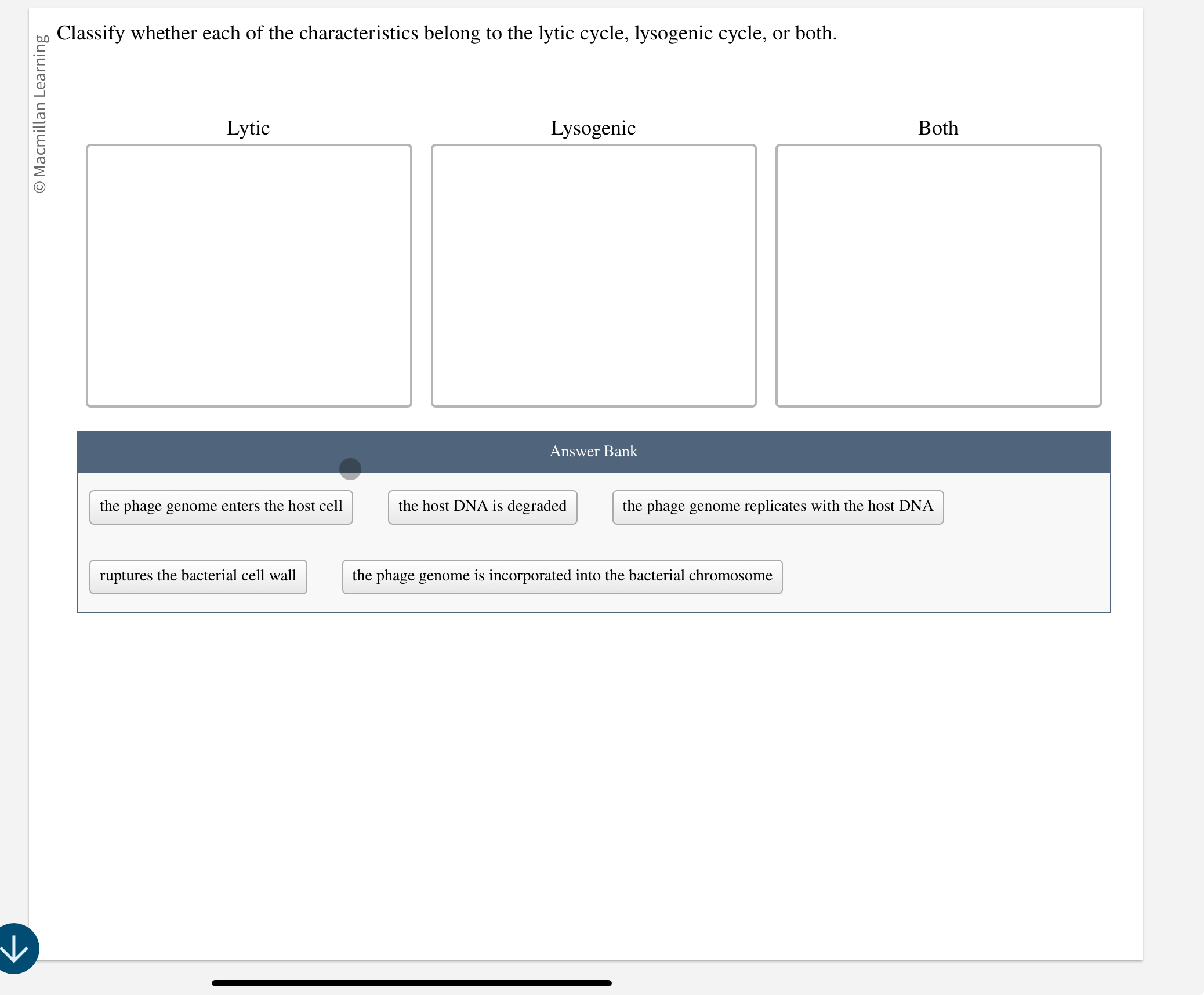 Solved bo Classify whether each of the characteristics | Chegg.com
