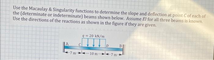 Solved Use the Macaulay & Singularity functions to determine | Chegg.com
