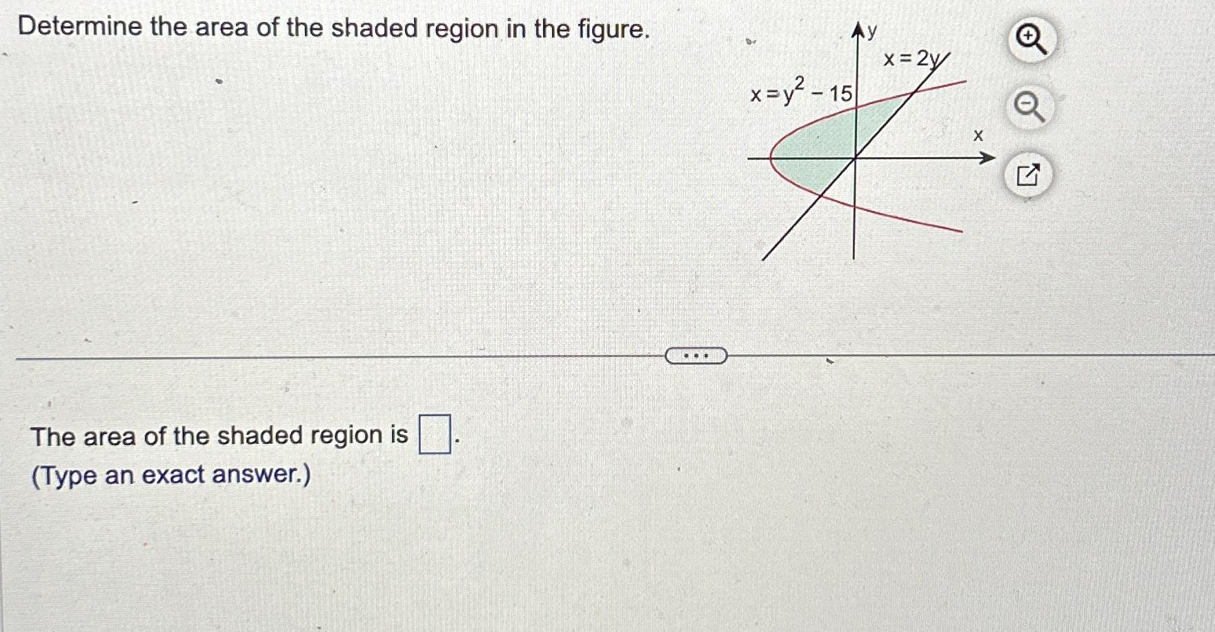 Solved Determine the area of the shaded region in the | Chegg.com