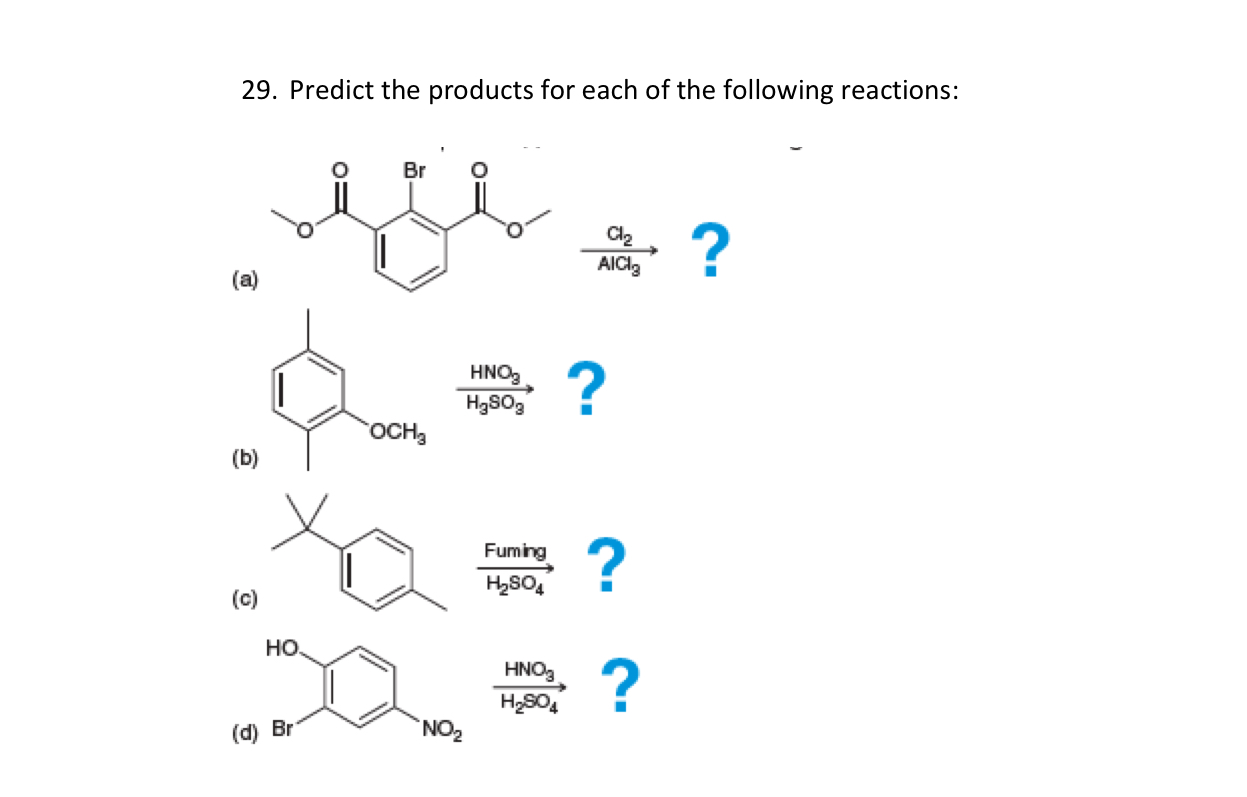 Solved Predict the products for each of the following | Chegg.com