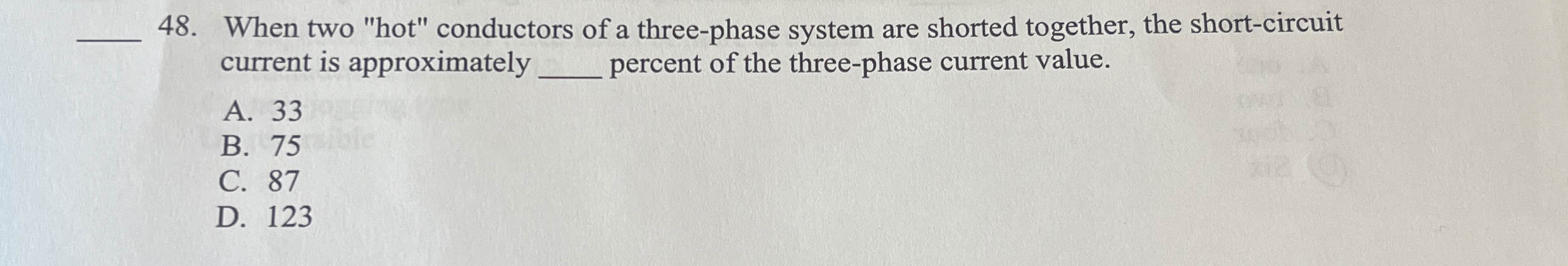 Solved When two "hot" conductors of a three-phase system are | Chegg.com