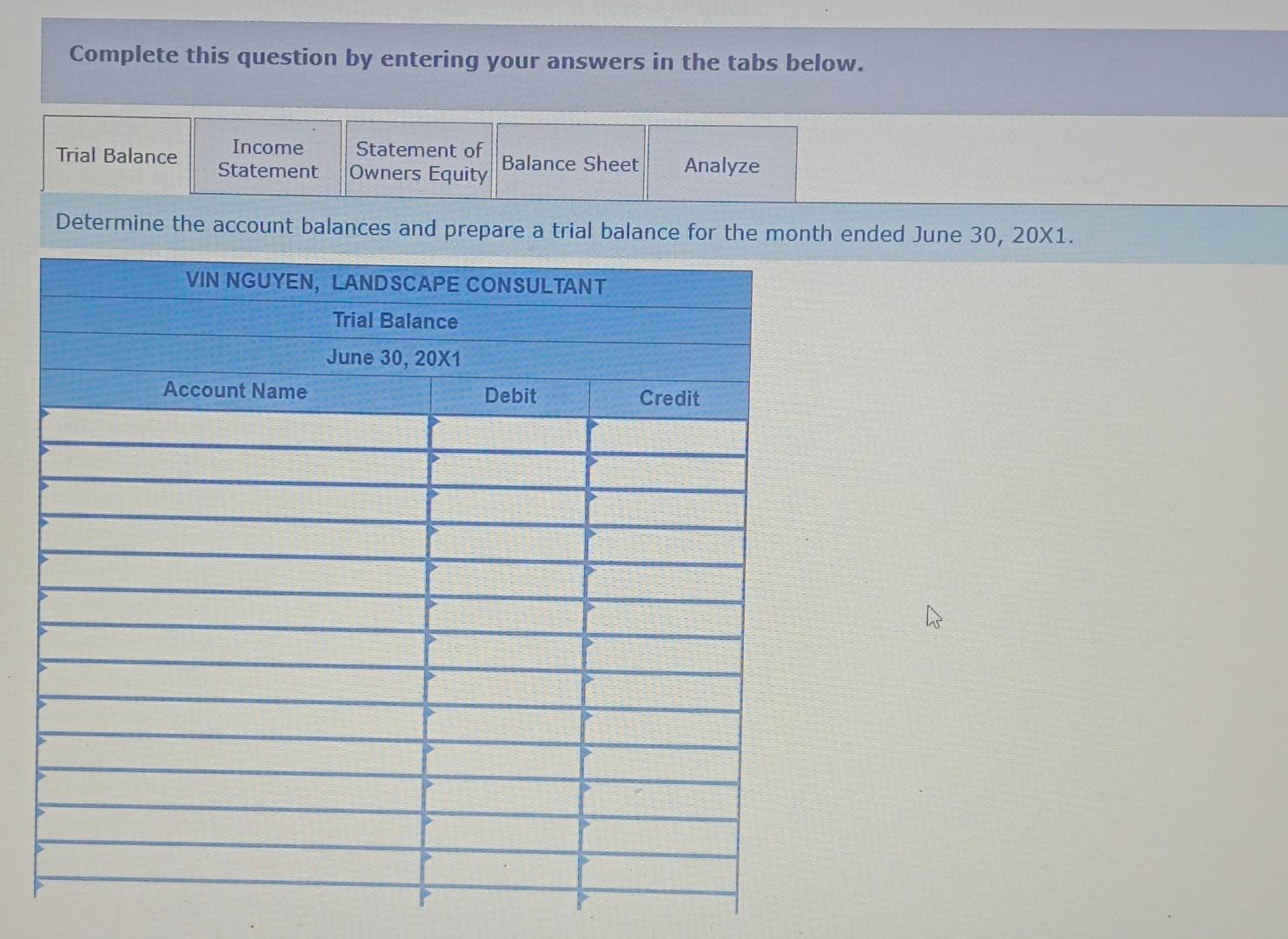 Prepare an income statement for the month ended June | Chegg.com
