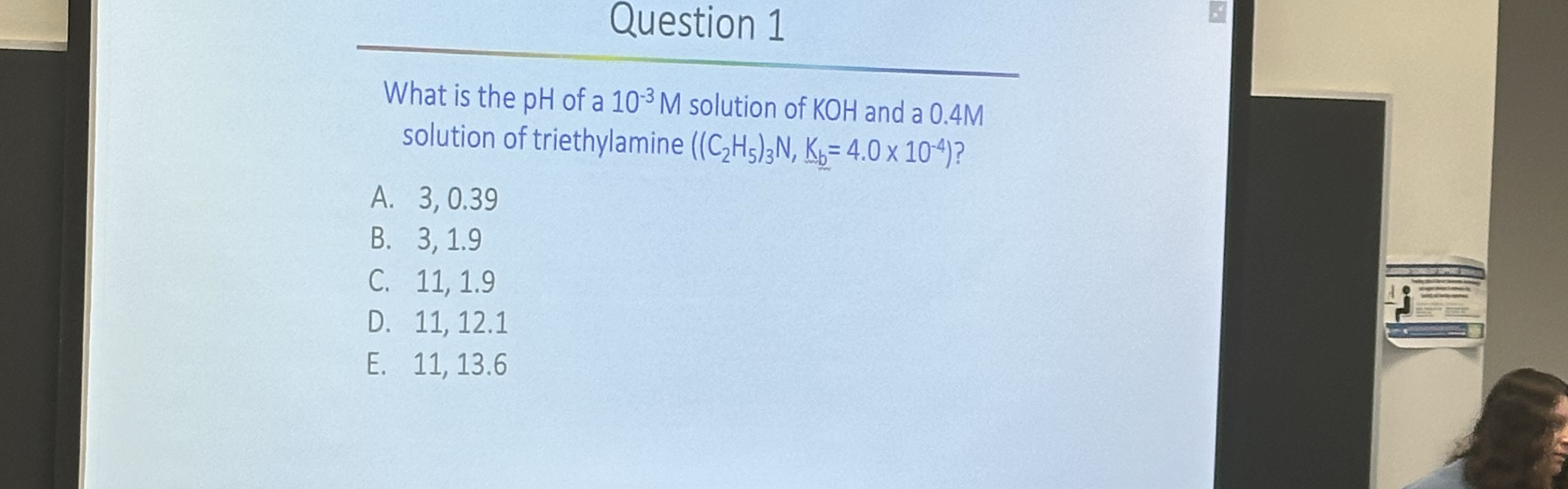 Solved Question 1What is the pH of a 10-3M ﻿solution of KOH | Chegg.com