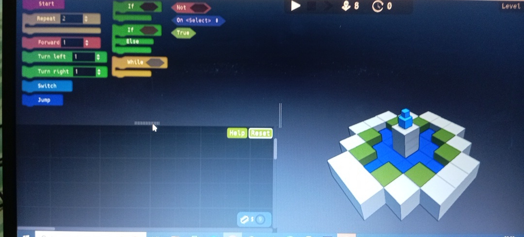 Solved Coding to lightup the green blocks in 9 ﻿moves | Chegg.com