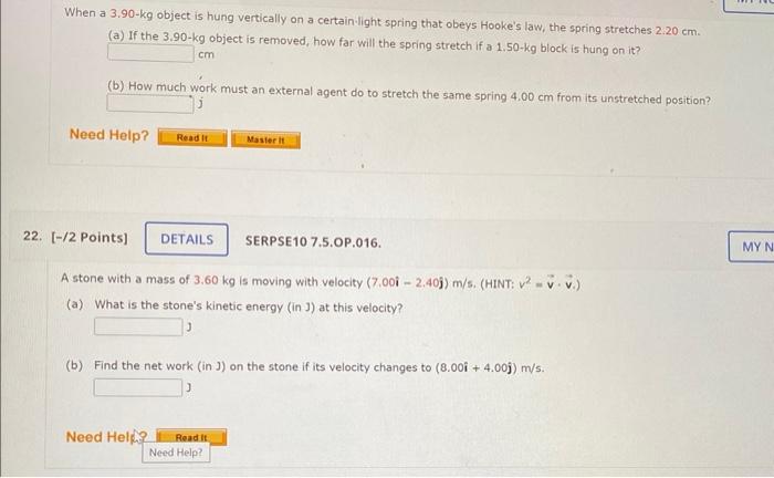 Solved When a 3.90−kg object is hung vertically on a | Chegg.com