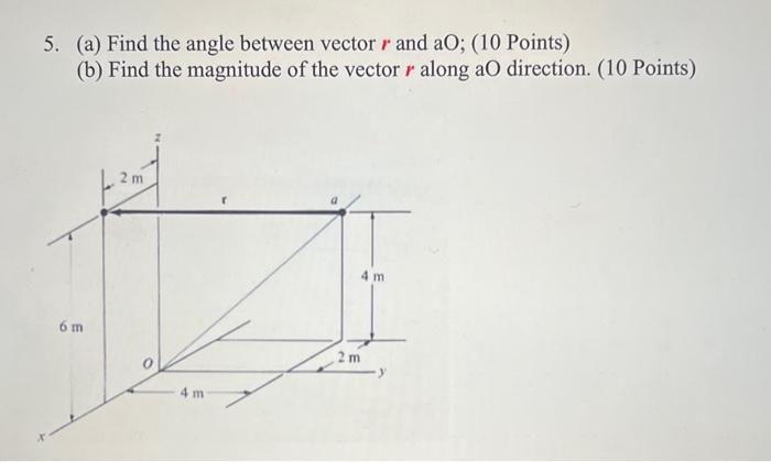 Solved 5. (a) Find the angle between vector r and aO; (10 | Chegg.com