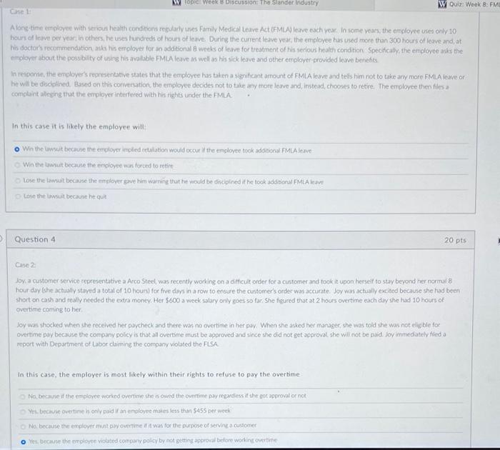 Solved Are my answers correct that I seleceted? Could I also | Chegg.com