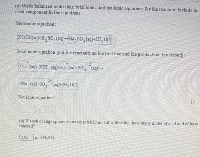 Solved (a) Write balanced molecular, total ionic, and net | Chegg.com