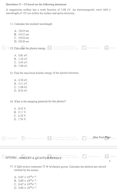 Solved Questions 11-15 ﻿based on the following statementA | Chegg.com