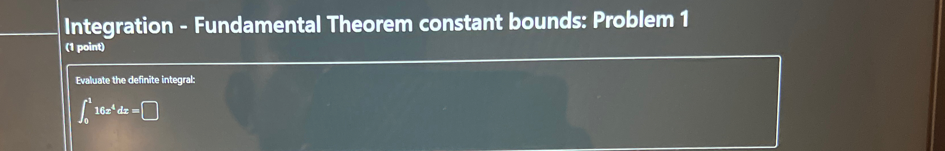 Solved Integration - ﻿Fundamental Theorem constant bounds: | Chegg.com