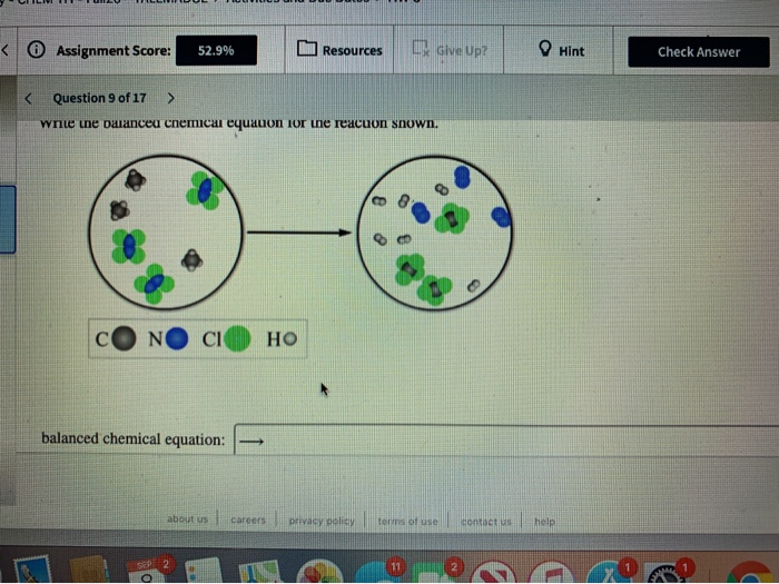 Solved Assignment Score: 52.9% Resources C Give Up? Hint | Chegg.com