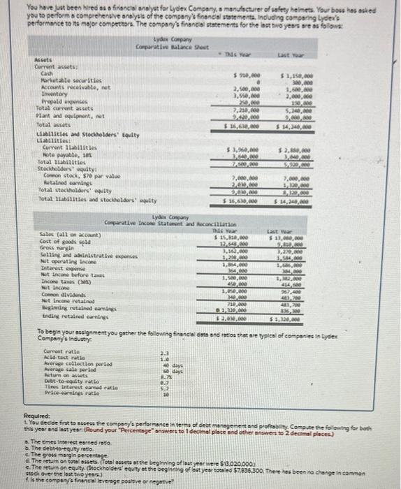 Solved To begin your assignment you gather the following | Chegg.com