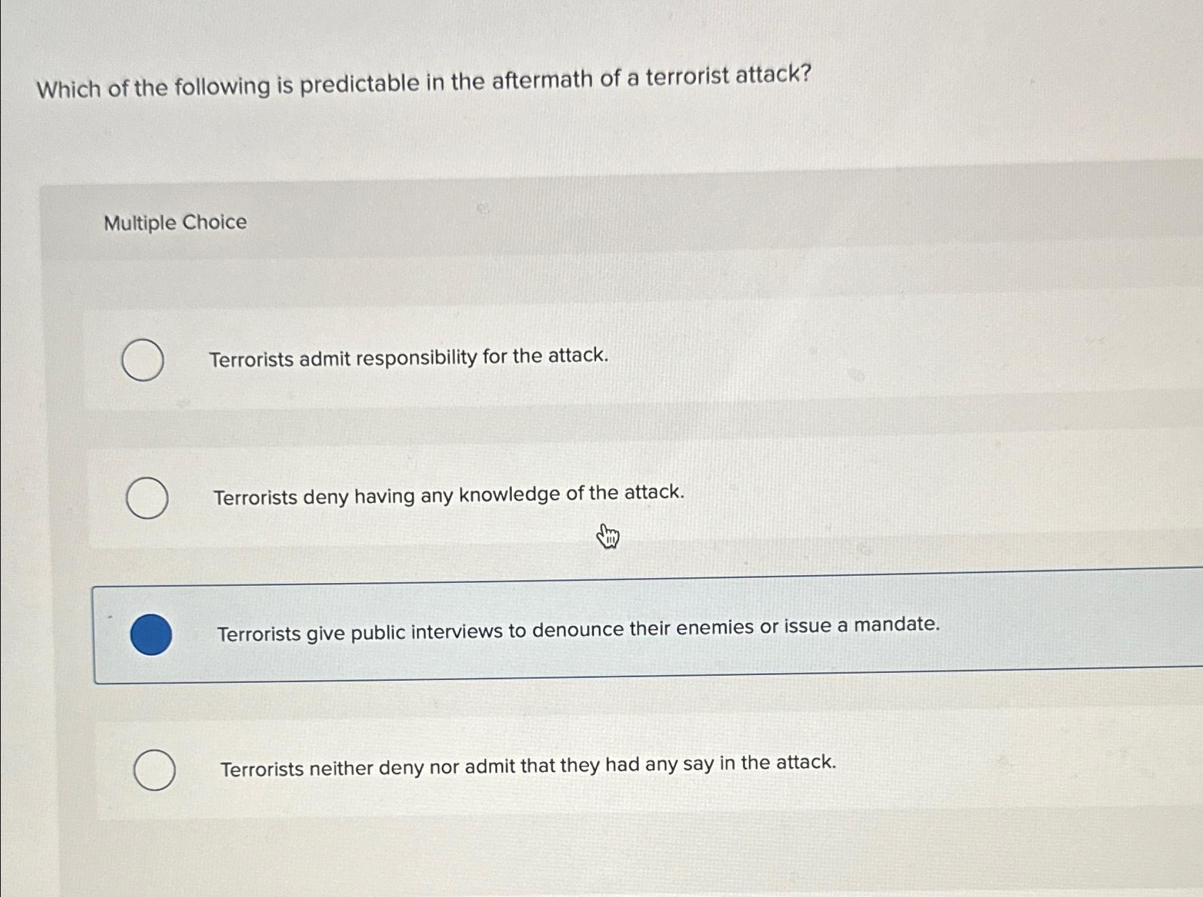 Which of the following is predictable in the | Chegg.com