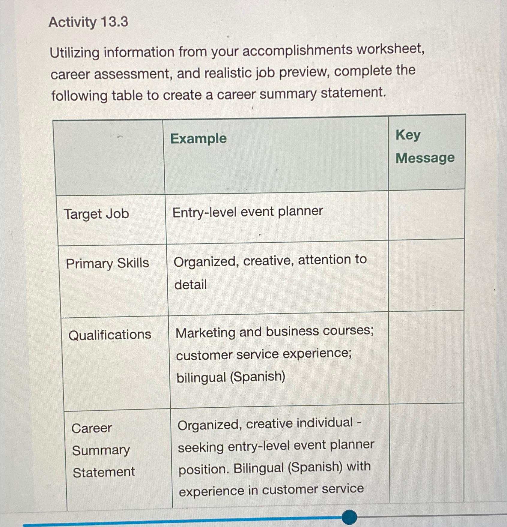 Activity 13.3Utilizing information from your | Chegg.com