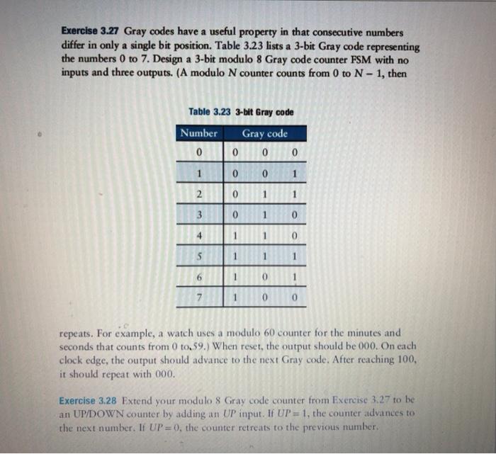 Solved Exercise 3.27 Gray codes have a useful property in | Chegg.com