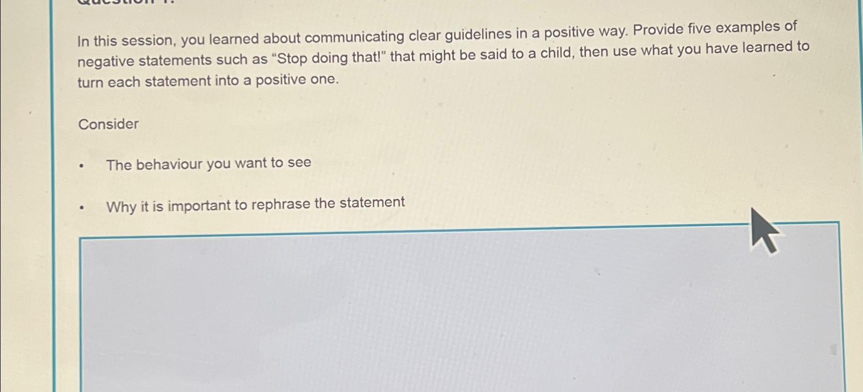 Solved In this session, you learned about communicating | Chegg.com