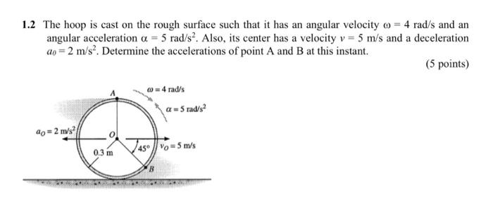 Solved 1 2 The Hoop Is Cast On The Rough Surface Such That