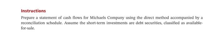 Solved P23.4 (LO 2, 4) (SCF-Direct Method) Michaels Company | Chegg.com