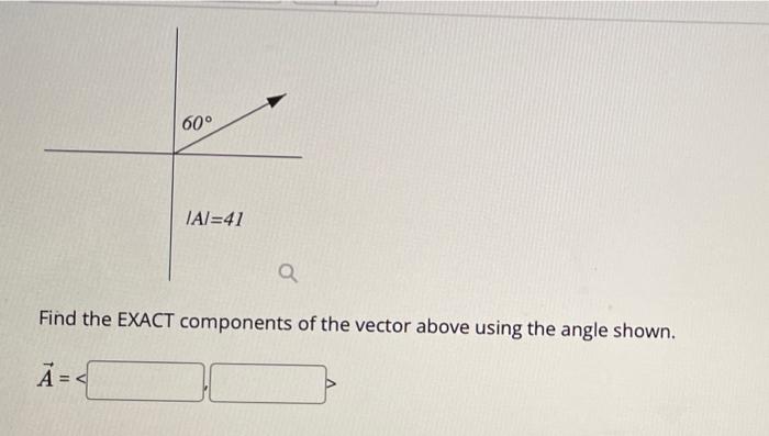 Solved IQI=48 45° Q Find the EXACT components of the vector | Chegg.com