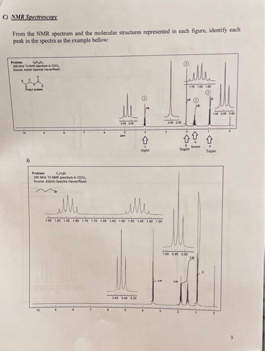 Solved NMR Spectroscopy From the NMR spectrum and the | Chegg.com