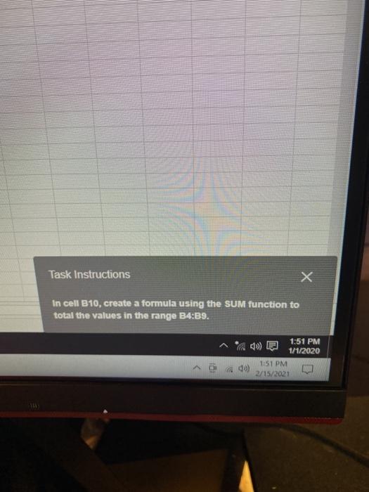 Solved Task Instructions X Х In cell B10, create a formula | Chegg.com