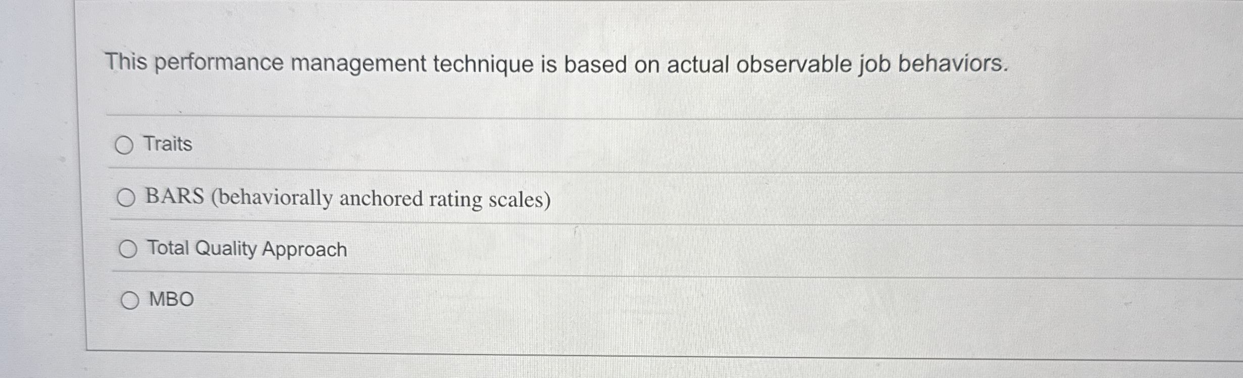 Solved This performance management technique is based on | Chegg.com
