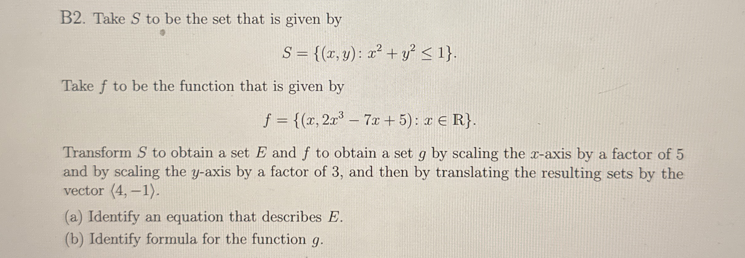 Solved B2. ﻿Take S ﻿to be the set that is given | Chegg.com